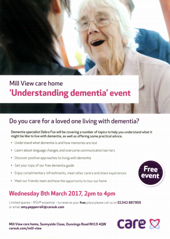 ‘Understanding dementia’ event – East Grinstead Town Council